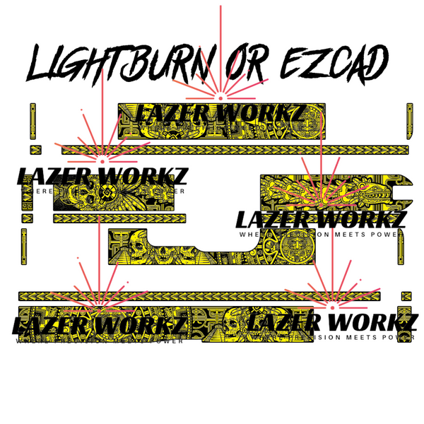 Glock 17 Aztec Skull Calendar Lightburn and EZCad 2 etc Ready – Lazer ...